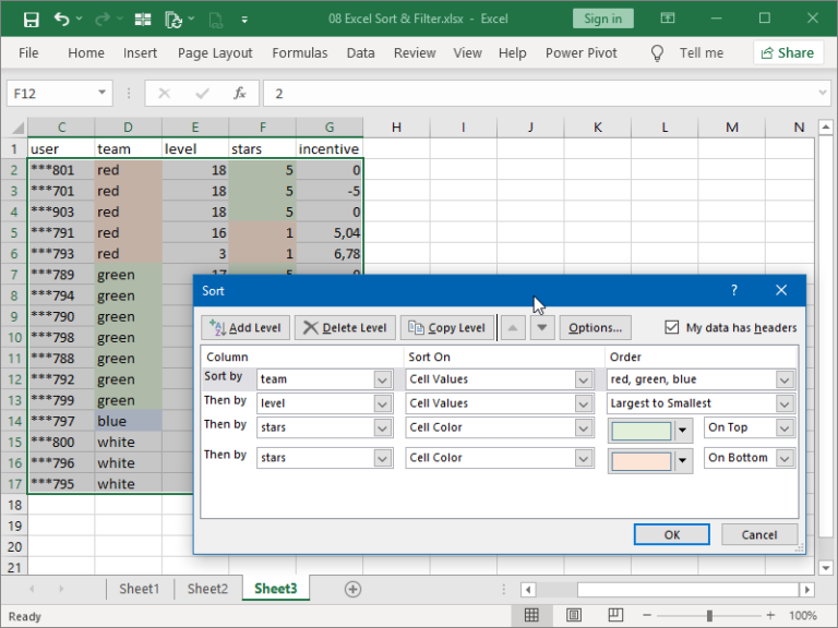 Sort & Filter in Excel – dailyEXCEL.net