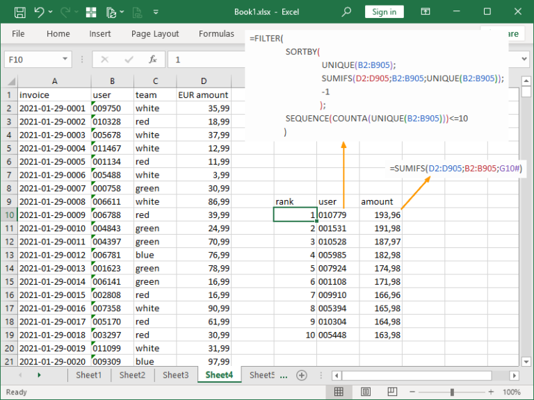 Top 10 lists in Excel – dailyEXCEL.net