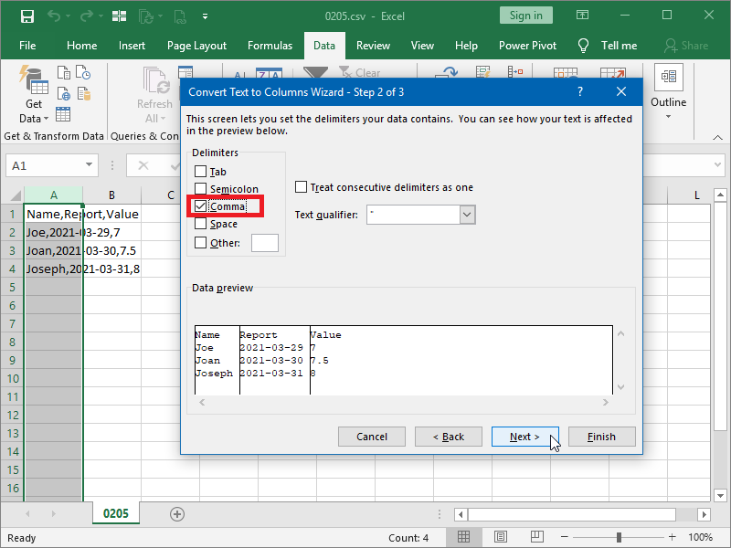 CSV Files In Excel How To Convert A Comma delimited File To A 