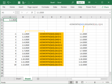 Combine EOMONTH with SEQUENCE: generate a sequence of dates ...