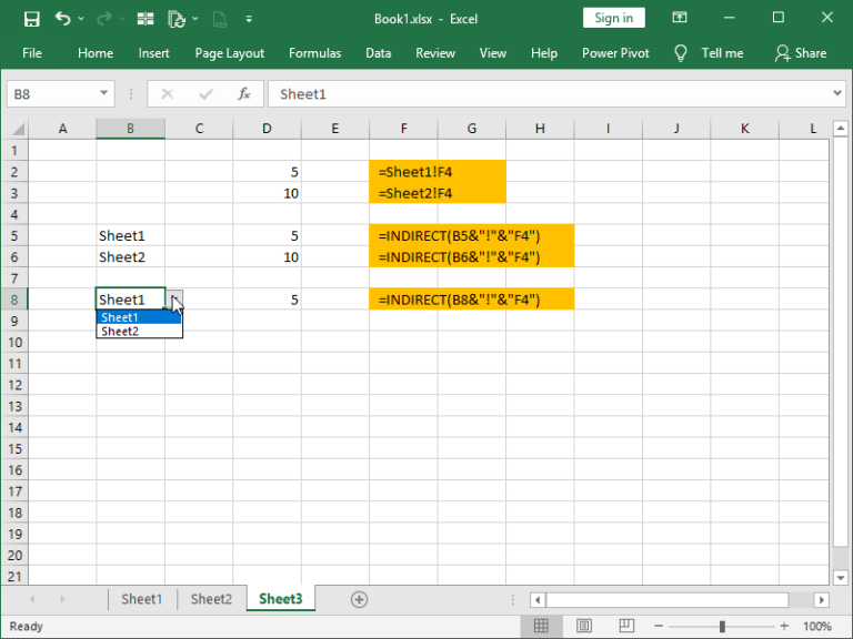 INDIRECT function – dailyEXCEL.net
