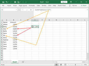 SUMIFS by text string length – dailyEXCEL.net