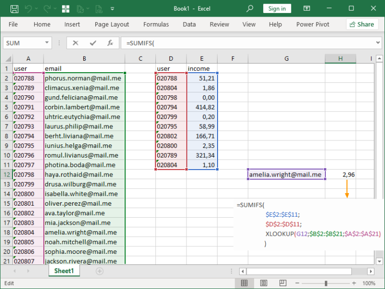 SUMIFS criteria: INDEX MATCH or XLOOKUP criteria – dailyEXCEL.net