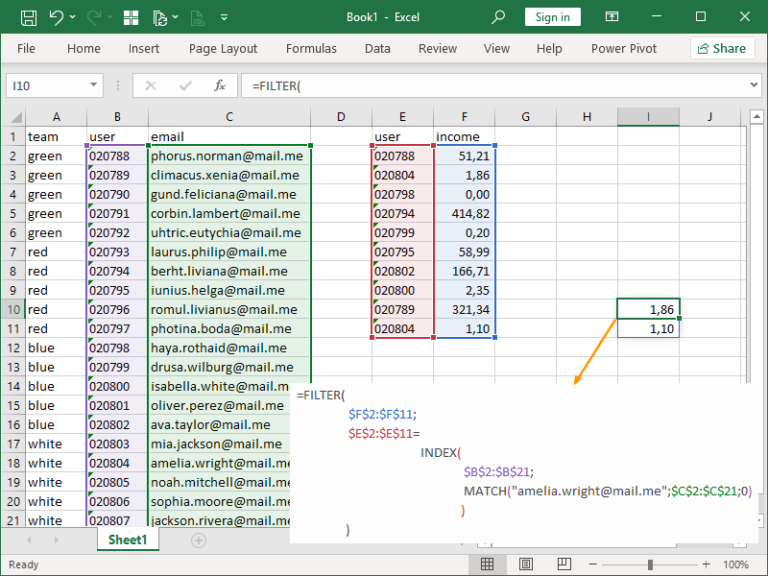 Combining FILTER with INDEX MATCH – dailyEXCEL.net