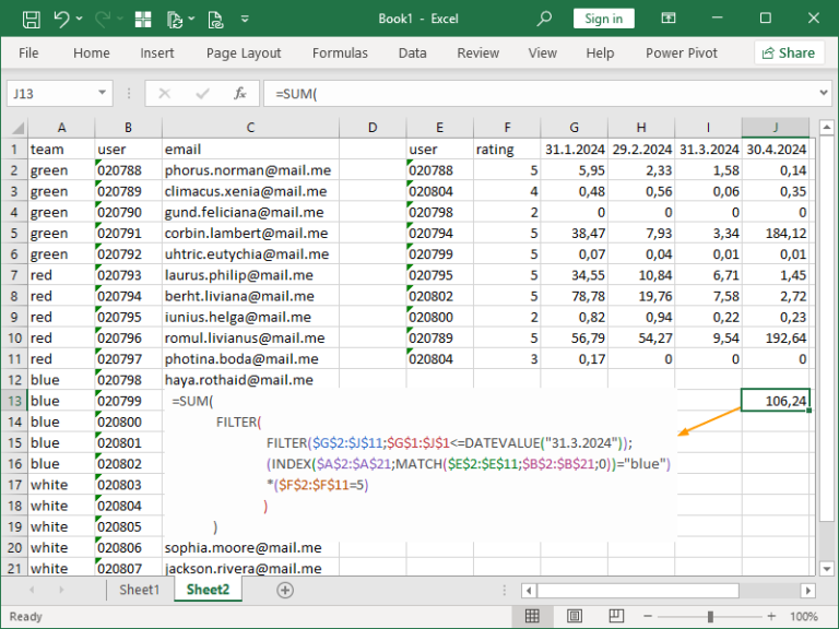 Combining FILTER with INDEX MATCH – dailyEXCEL.net